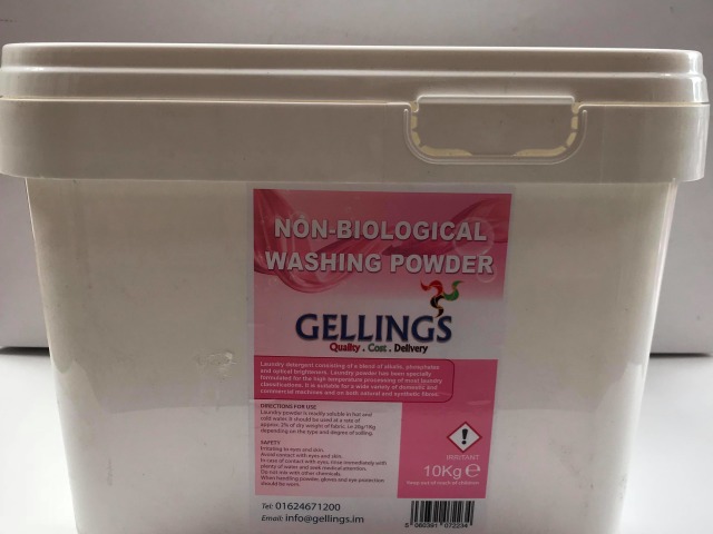 10kg Non Bio Washing Powder | LAUNDRY POWDER | Gellings Isle of Man