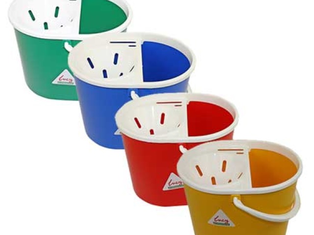Lucy Oval Mop Bucket c/w Sieve Red | MOP BUCKETS | Gellings Isle of Man